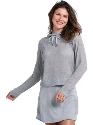 Lucky In Love Long Sleeve Throw Over - Heather Grey
