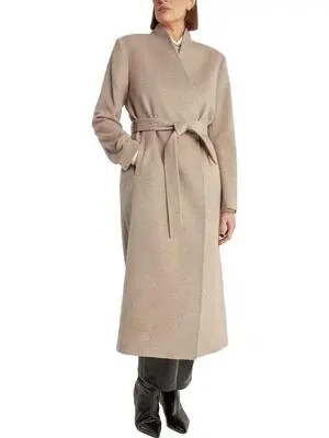 1982 Cashmere Belted Long Coat - Natural Brown