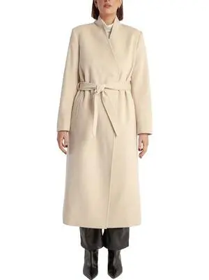 1982 Cashmere Belted Long Coat - Natural White