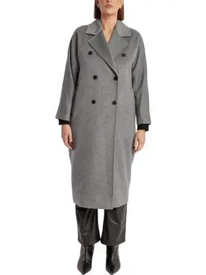 1982 Cashmere Double-breasted Long Coat - Mid Grey