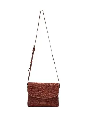 ECOTORIE Irving Woven Crossbody Bag - Brandy