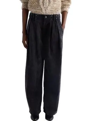 Isabel Marant Ireme Pleated Barrel Leg Jeans - Faded Black
