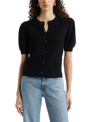 Nordstrom Elbow Sleeve Cardigan - Black
