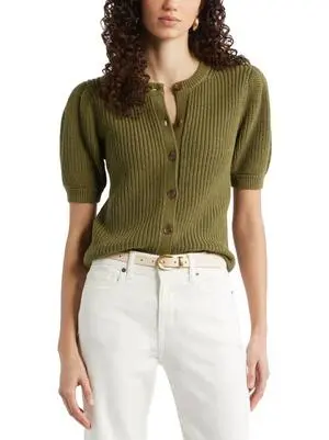 Nordstrom Elbow Sleeve Cardigan - Olive Capulet