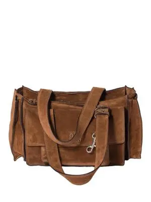 Miu Miu Suede Utility Shopper - Cocoa Brown