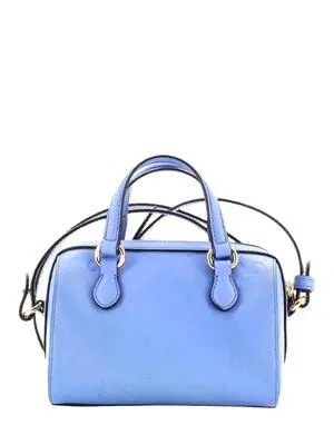 Gucci Convertible Top Handle Jumbo Gg Embossed Leather Mini Satchel - Blue