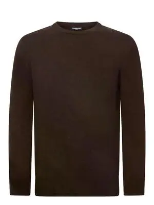 FRANZESE COLLECTION Ribbed Crew-neck Cashmere Sweater - Brown
