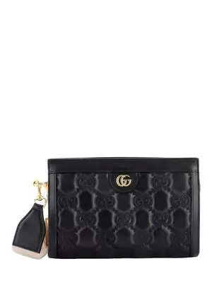 Gucci Gg Matelassé Leather Small Shoulder Bag - Black