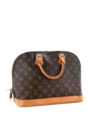 LOUIS VUITTON Vintage Alma Handbag Monogram Canvas Pm Satchel - Brown
