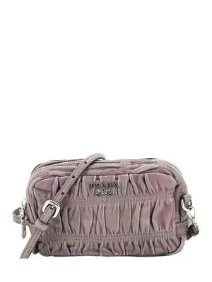 Prada Camera Bag Nappa Gaufre Mini Shoulder Bag - Grey