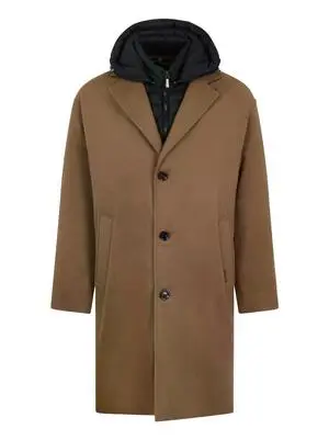MOORER Hooded Coat - Brown