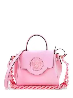 Versace La Medusa Small Leather Top Handle Satchel - Pink