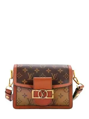 LOUIS VUITTON Dauphine Reverse Monogram Canvas Mini Crossbody Bag - Brown