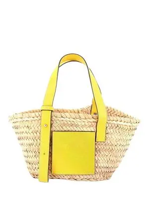 Loewe Basket Raffia Small Tote Bag - Yellow