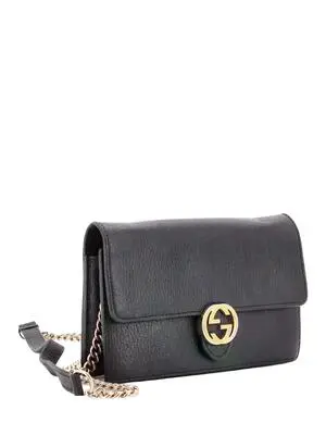 Gucci Interlocking Wallet On Chain - Black