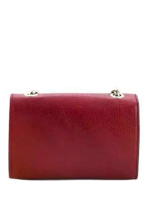 Gucci Miss Bamboo Leather Shoulder Bag - Red