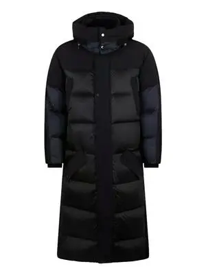 MOORER Hooded Panelled Coat - Blue