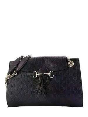 Gucci Emily Chain Flap Shoulder Bag - Black