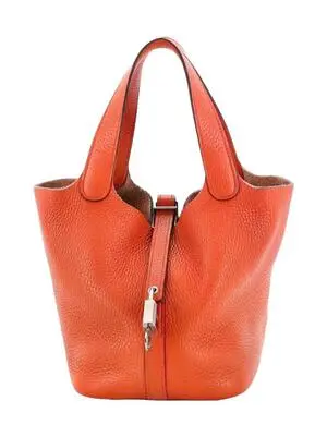 Hermès Picotin Lock Clemence Pm Bucket Bag - Orange