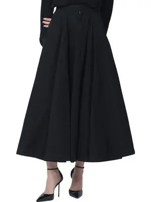 Balenciaga Cotton Ripstop Godet Maxi Skirt - Black