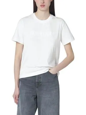 Burberry T-shirt With Embroidered Logo - White