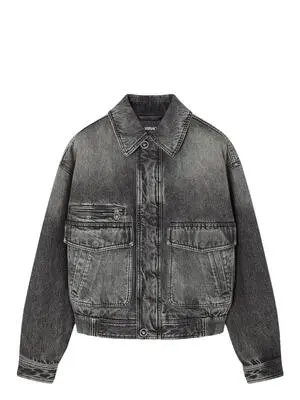 Versace Denim Blouson Jacket - Grey