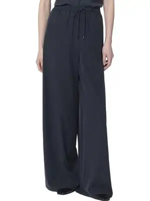 Max Mara Wide-leg Silk Trousers - Blue