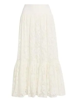 Zimmermann Cotton-blend Corded Lace Maxi Skirt - Ivory