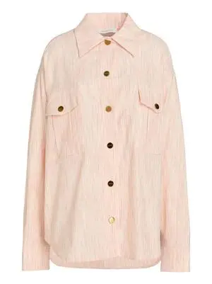 Zimmermann Striped Linen-blend Shirt - Pastel Orange