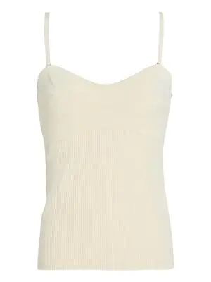 Zimmermann Ribbed-knit Top - Ivory