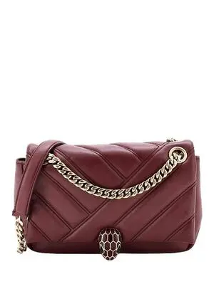 BVLGARI Serpenti Cabochon Small Shoulder Bag - Red