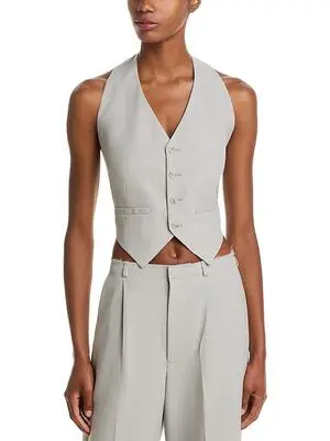 MAISON MARGIELA Open Back V Neck Vest - Pale Grey