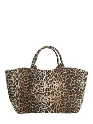 GANNI Recycled Cotton Handbag Beige