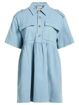 SEMICOUTURE Mini Shirt Dress - Blue