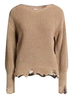 OTTOD'AME Cotton-blend Crewneck Sweater - Beige
