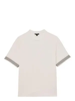 REISS Aries Textured Tape-cuff T-shirt