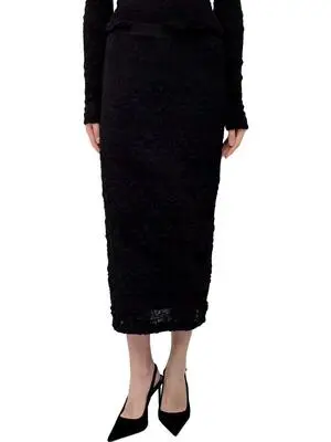 BOSS Textured Panelled Midi Skirt