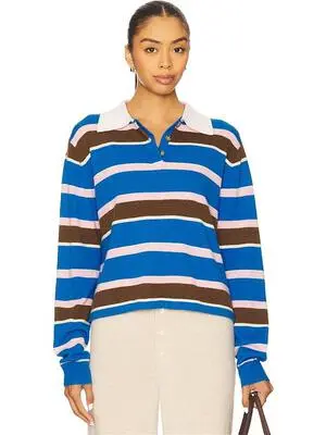 Guest In Residence Cropped Stripe Rugby Sweater - Twilight Combo