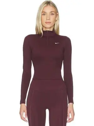 Nike Dri-fit 1/4 Zip Mid-layer Top - Burgundy Crush & White