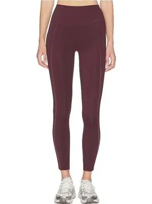 Nike High Waisted 7/8 Legging In Burgundy - Burgundy Crush & Burgundy Ash