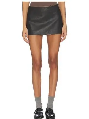 MIMCHIK Mulholland Mini Leather Skirt - Umber