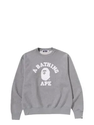 A BATHING APE Classic College Crewneck Sweatshirt - Gray