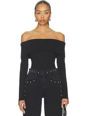 Joe's Jeans Off The Shoulder Ponte Top - Black