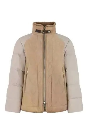 MOORER Quilted Collar Jacket - Neutrals