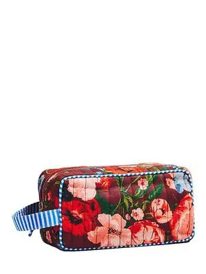 Maeve Patterned Puffy Cosmetic Bag Maroon Floral