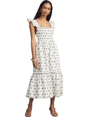 Anthropologie Peregre Midi Dress - Chalk White Floral