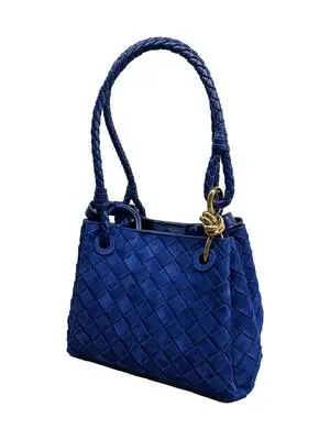 Bottega Veneta Small Parachute Blue Suede - Cobalt