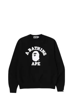 A BATHING APE Classic College Crewneck Sweatshirt - Black