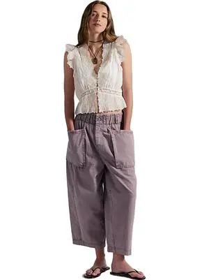 Free People Costa Straight Harem Pants - Purple Dove