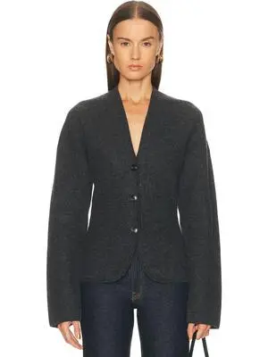 EAVES Coralai Structured Knit Blazer - Charcoal